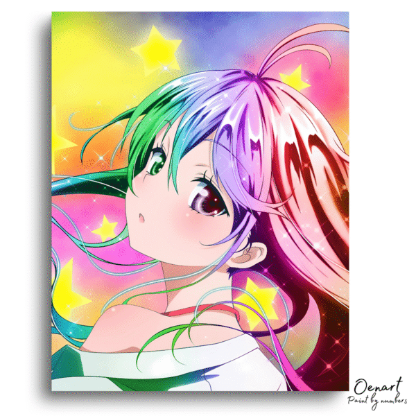 Colorful Anime Girl - Anime Paint By Numbers Kit - Oenart