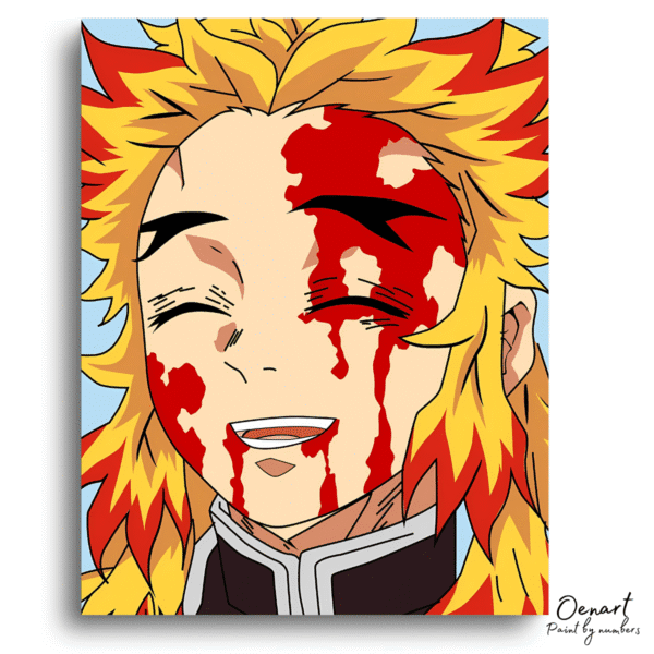 Demon Slayer: Rengoku Death – Anime Diamond Painting – Oenart
