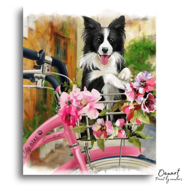 Charming Border Collie Basket Escape - Paint By Numbers Kit