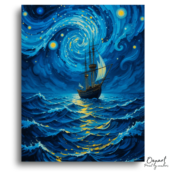 Starry Night Voyage – VAN GOGH Paint By Numbers Kit - Oenart
