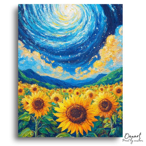 Starry Sunflower Valley – VAN GOGH Paint By Numbers Kit - Oenart